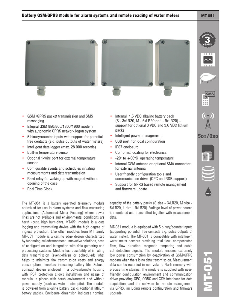 Inventia Datasheet MT-051 | PDF | General Packet Radio Service | Gsm