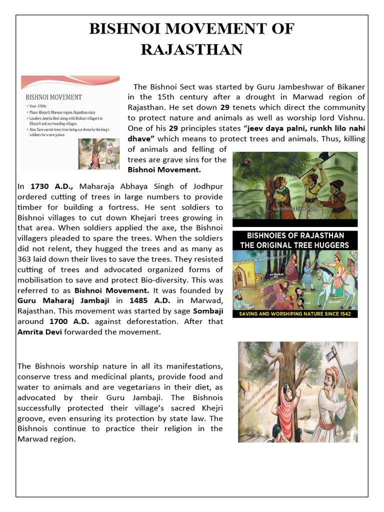 Bishnoi Movement: Nature Conservation in Rajasthan | PDF