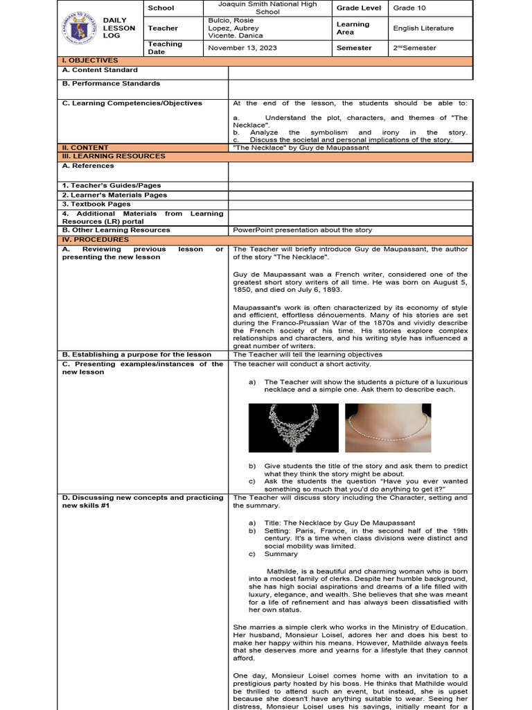 DLL Lesson Plan | PDF