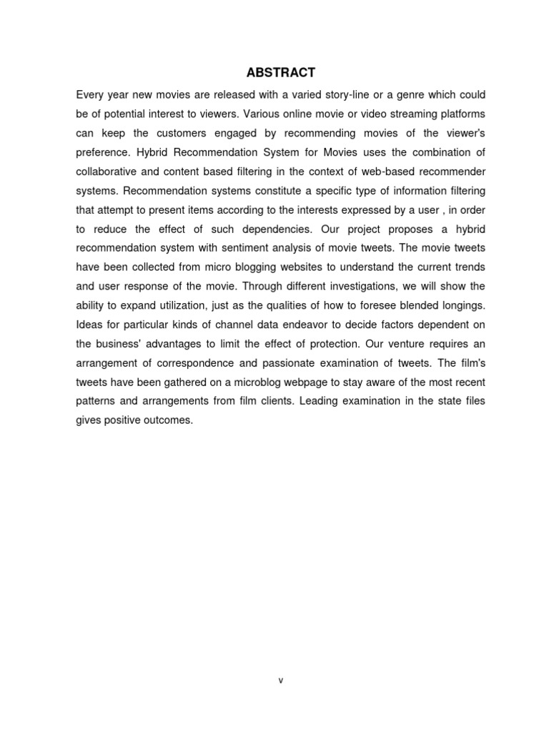 Hybrid Movie Recommendation System Pdf Information Technology Computer Science