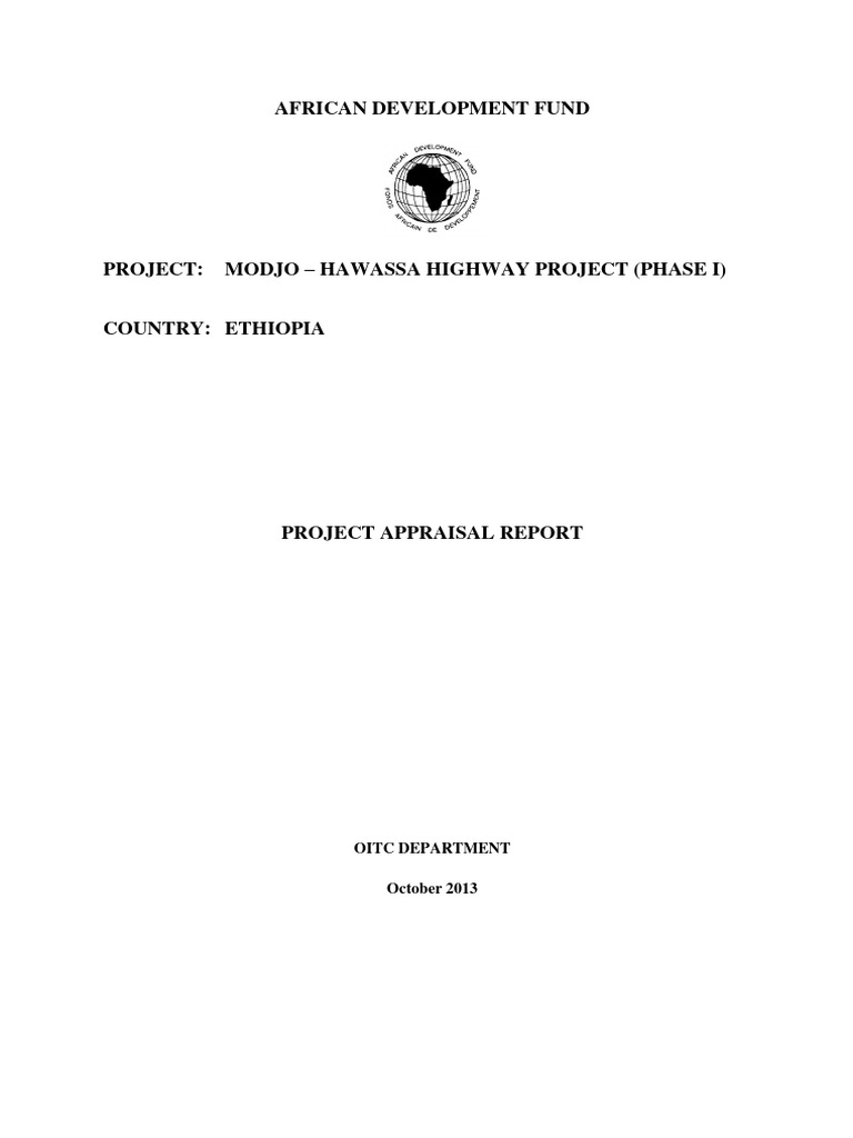 Ethiopia - Modjo-Hawassa Highway Project Phase I - Appraisal Report ...