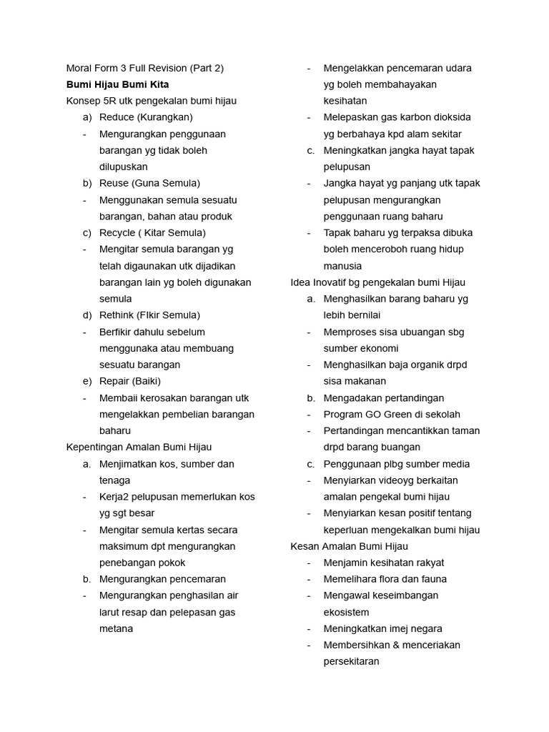 Moral F3 Full Revision Nota CP 8-14 | PDF