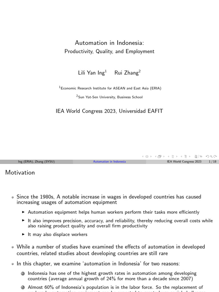 Indonesia's Automation Impact Study | PDF | Automation | Labour Economics