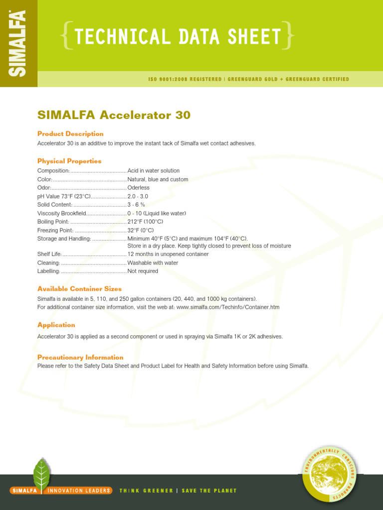 Simalfa SDS Accelerator 30 | PDF | Personal Protective Equipment | Toxicity