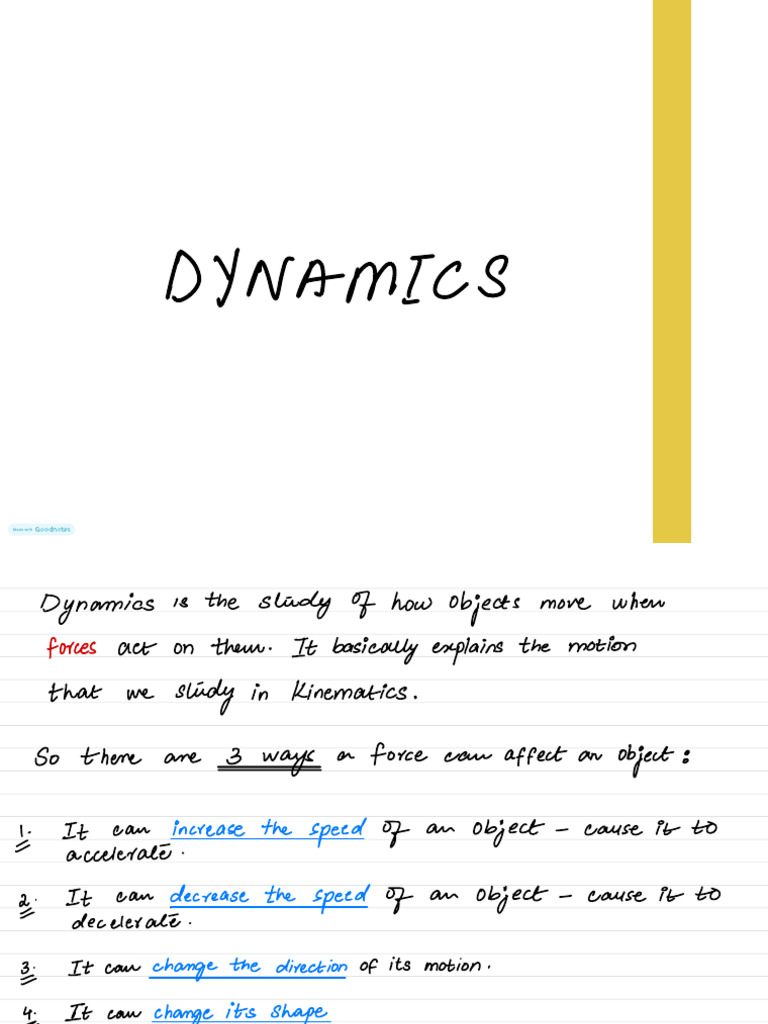 Dynamics Notes | PDF | Momentum | Collision