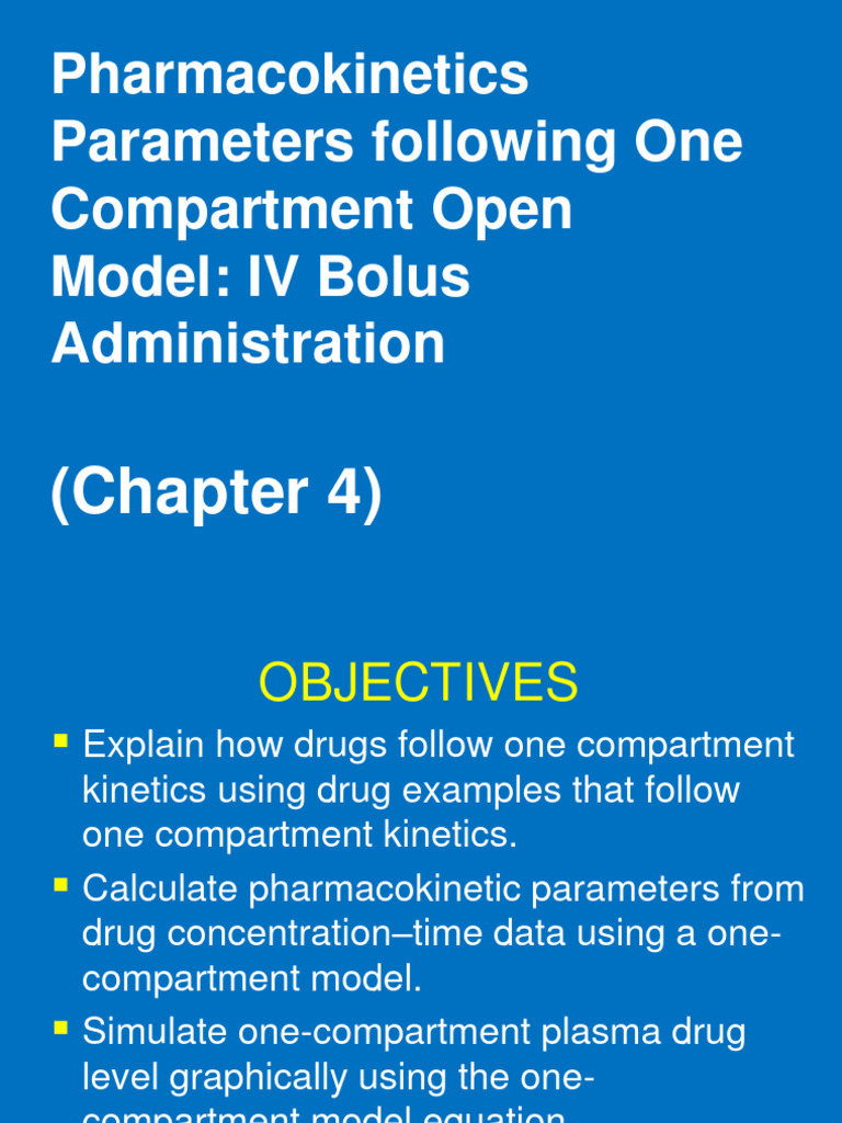 Pharmacokinetics Parameters Following One Compartment Open Model IV ...