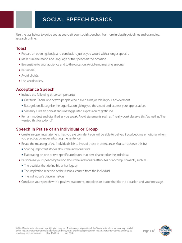 8048 Social Speech Basics | PDF