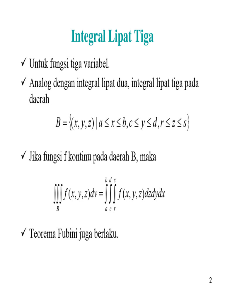 Materi 11 - Integral Rangkap Tiga | PDF