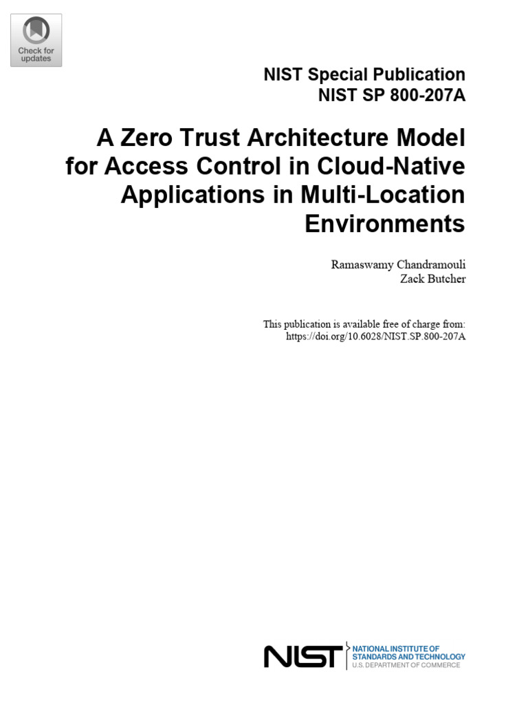 Zero Trust Architecture Model 1700447845 | PDF