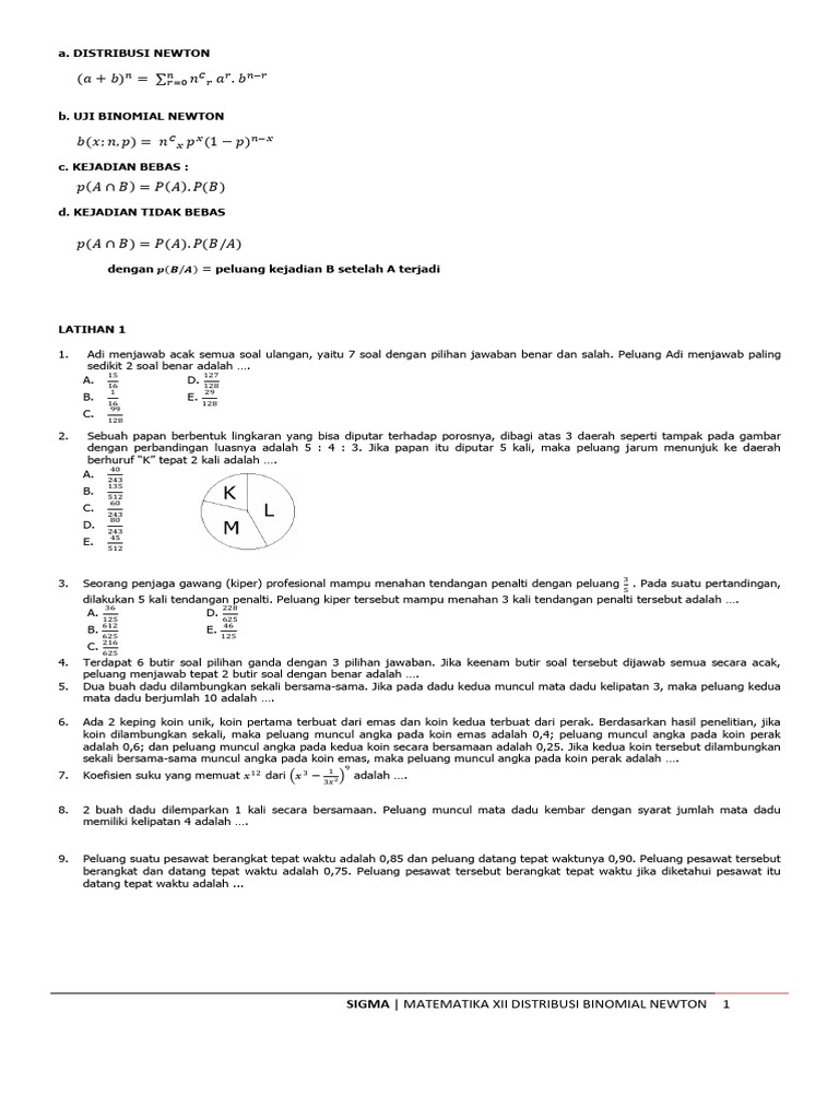 Latihan Soal Binomial Newton-1 | PDF