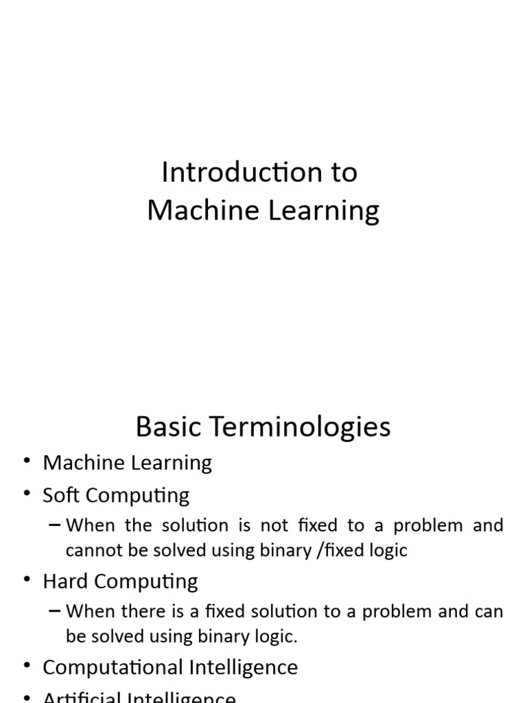 Introduction To Machin Learning Pdf