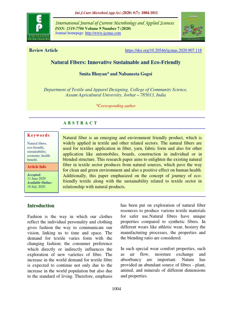 Natural Fibers Innovative Sustainable An | PDF