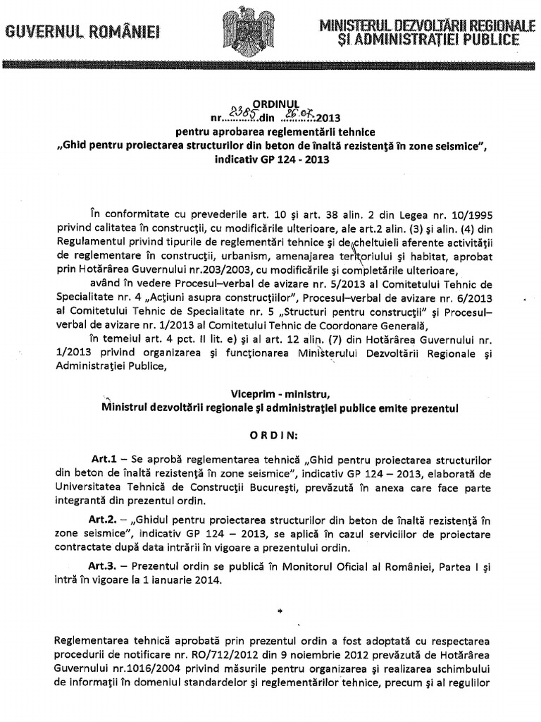 GP 124-2013 Ordin 2385 | PDF GP 124-2013 Ordin 2385 | PDF