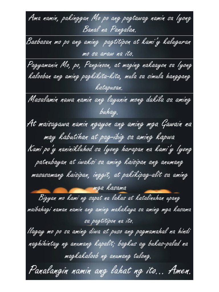 Universal Prayer Tagalog | PDF