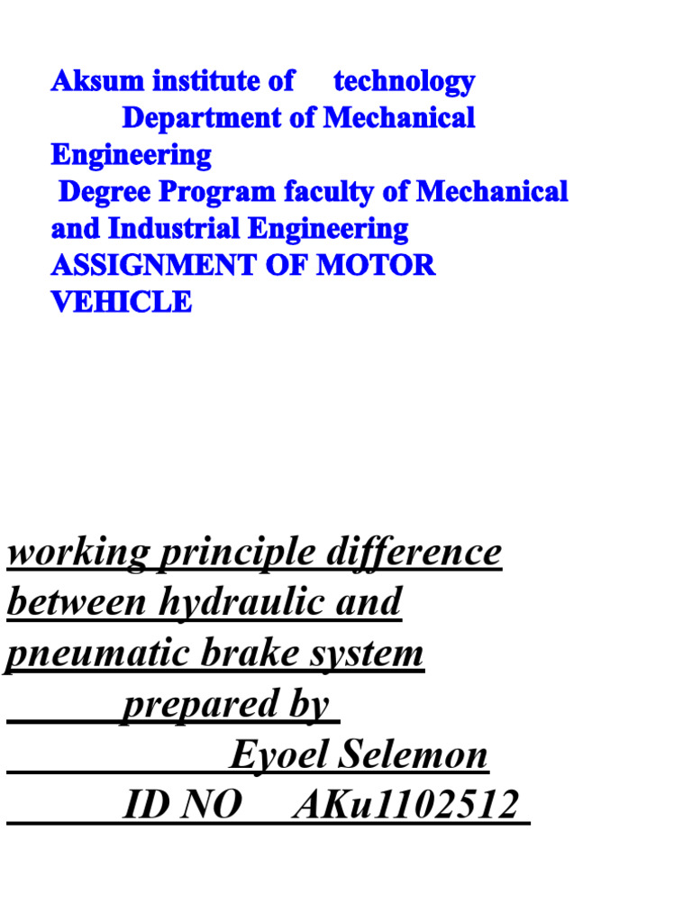 Eyoel | PDF | Brake | Vehicle Technology