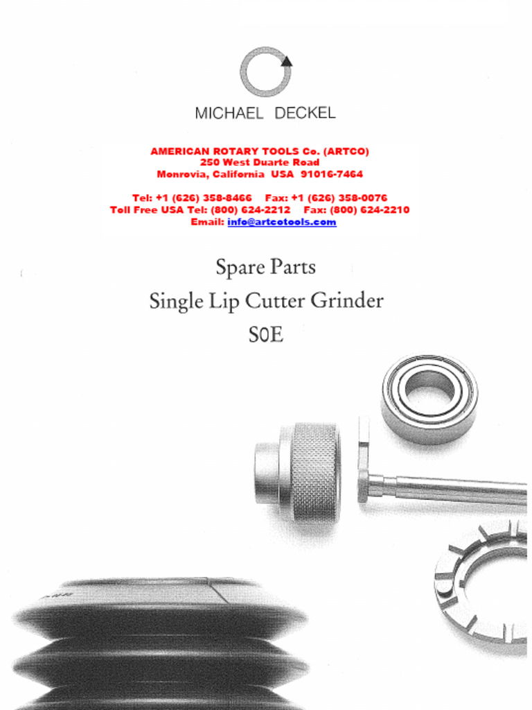 Deckel SOE Spare Parts Manual 2 | PDF