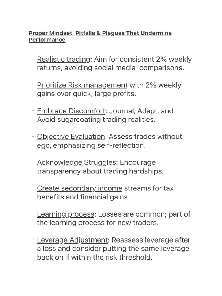 Proper Mindset, Pitfalls & Plagues That Undermine Performance | PDF ...