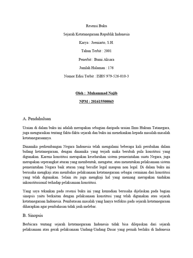 Contoh Tugas Resensi Buku | PDF