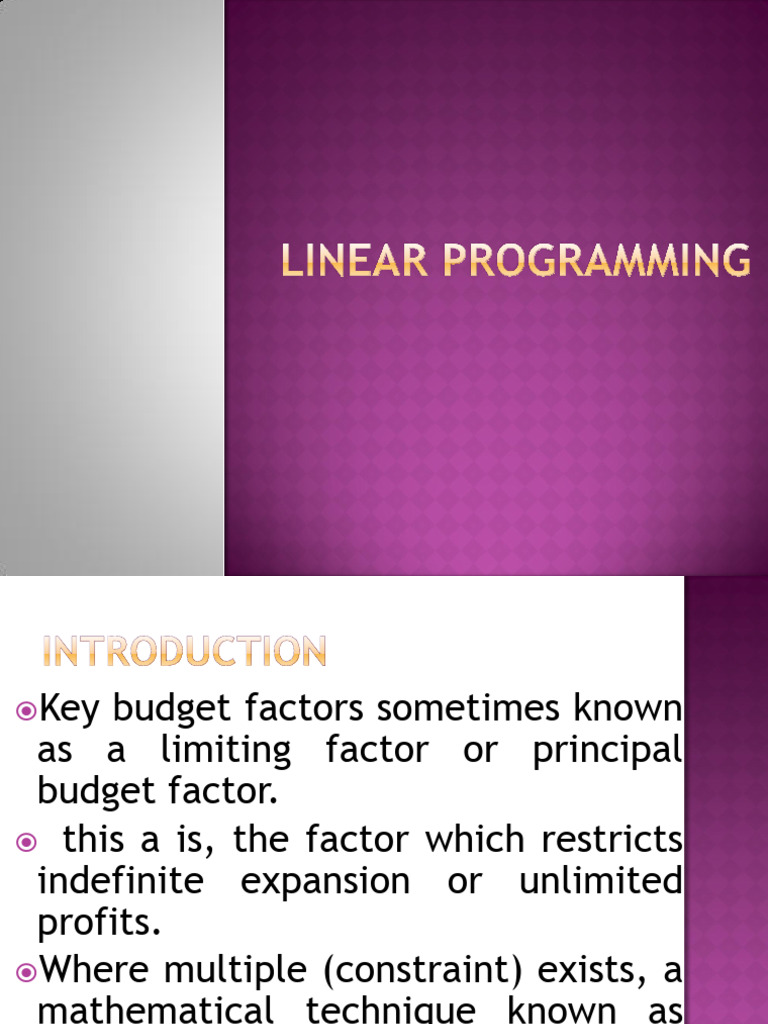 Lecture 6-LINEAR PROGRAMMING | Download Free PDF | Mathematical ... Lecture 6-LINEAR PROGRAMMING | Download Free PDF | Mathematical ...