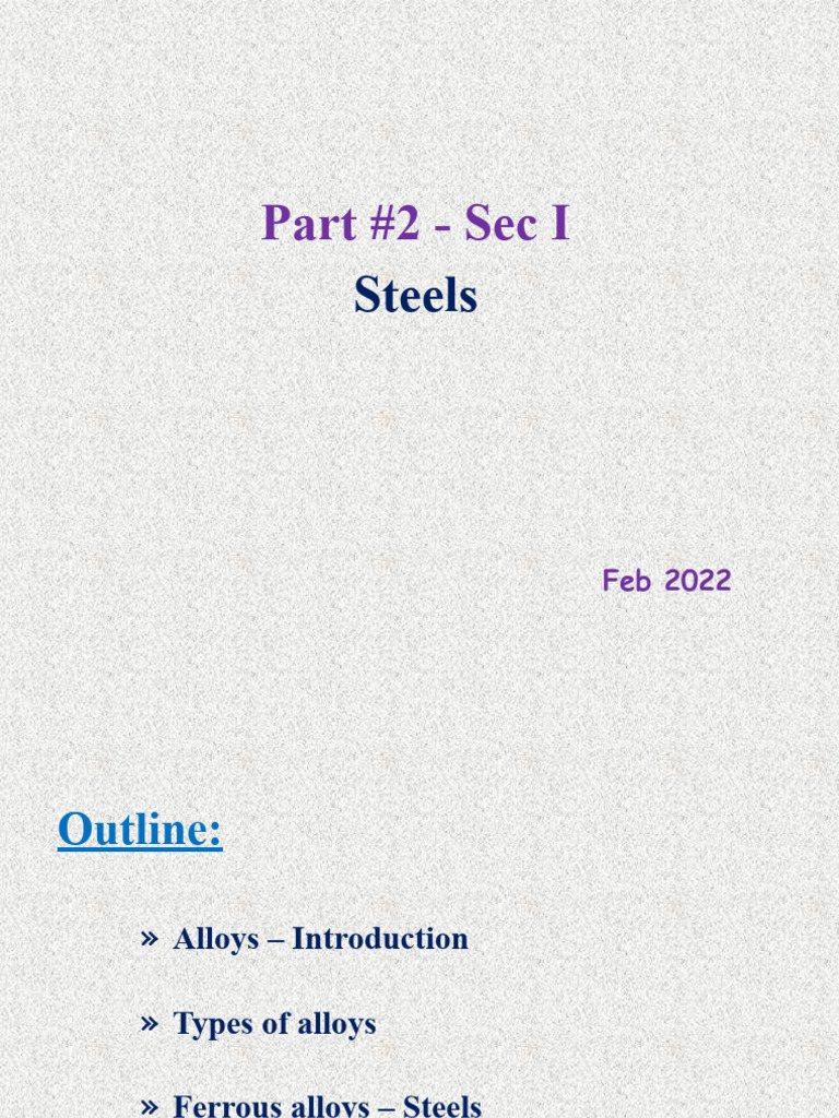 Part 2 - Steels | PDF | Steel | Alloy