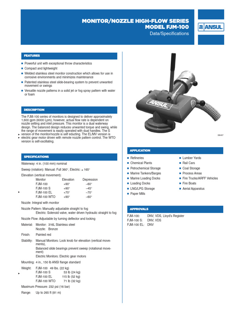 Monitor FJM 100 | PDF | Flow Measurement | Manufactured Goods