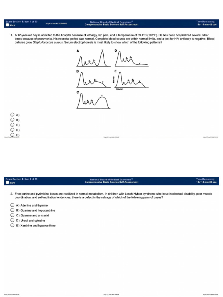 NBME 26 BLOCK 1-4 (No Answers Version) | PDF NBME 26 BLOCK 1-4 (No Answers Version) | PDF