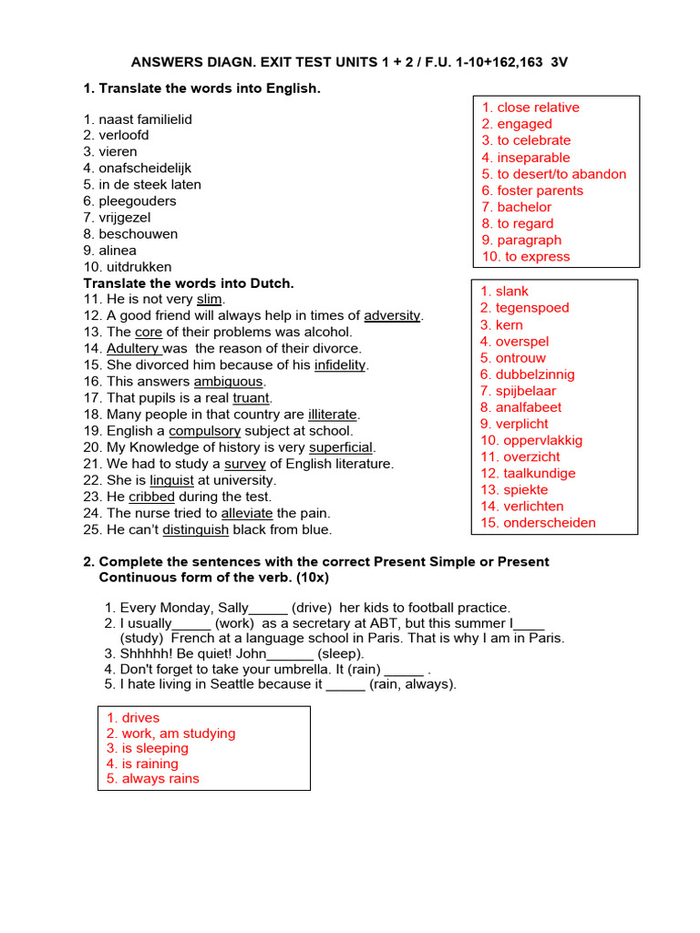 English-Dutch Translation Exercises | PDF | Linguistics