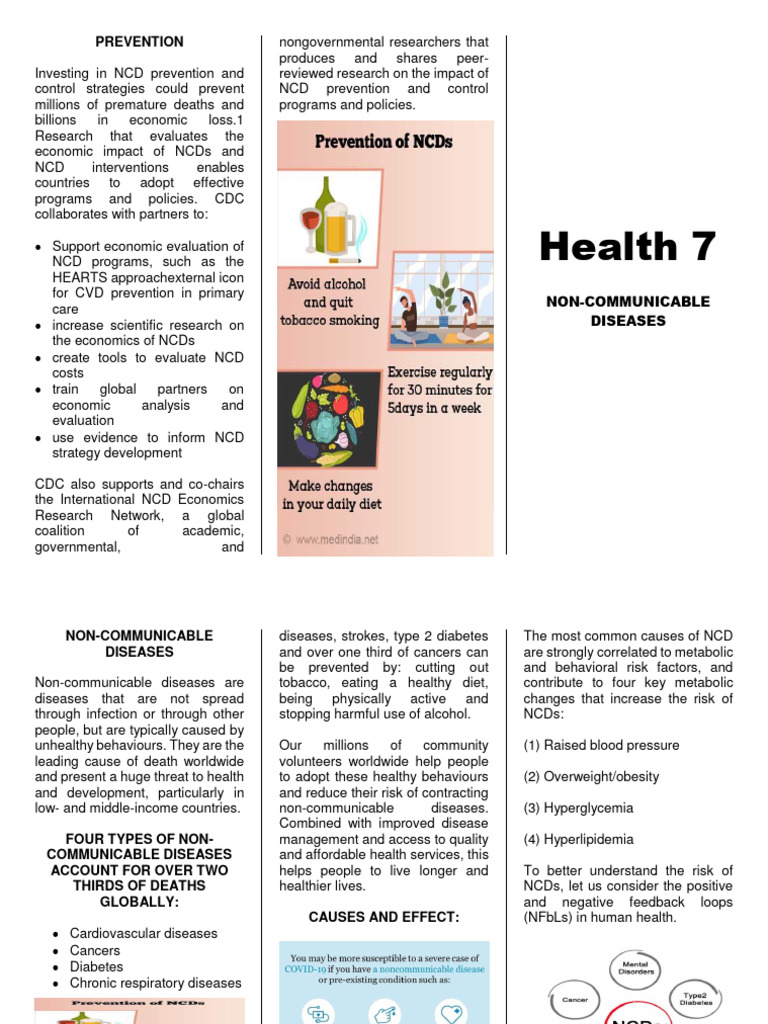 NON-COMMUNICABLE DISEASES Brochure | PDF | Non Communicable Disease ...