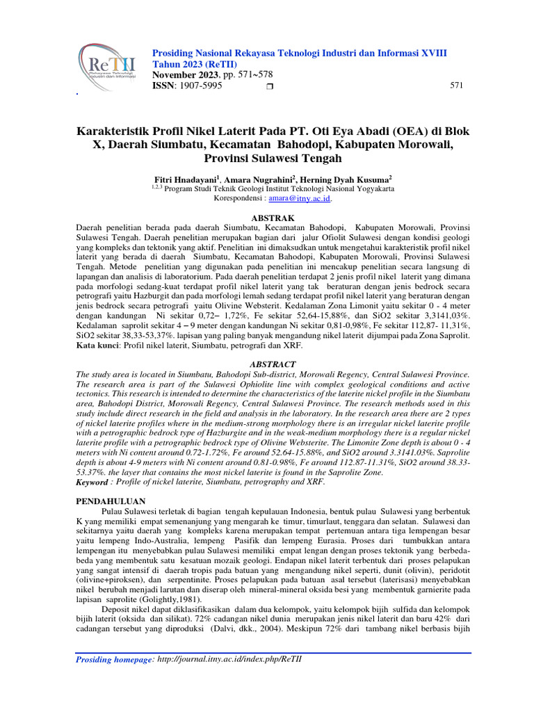 Profil Nikel Laterit Siumbatu | PDF