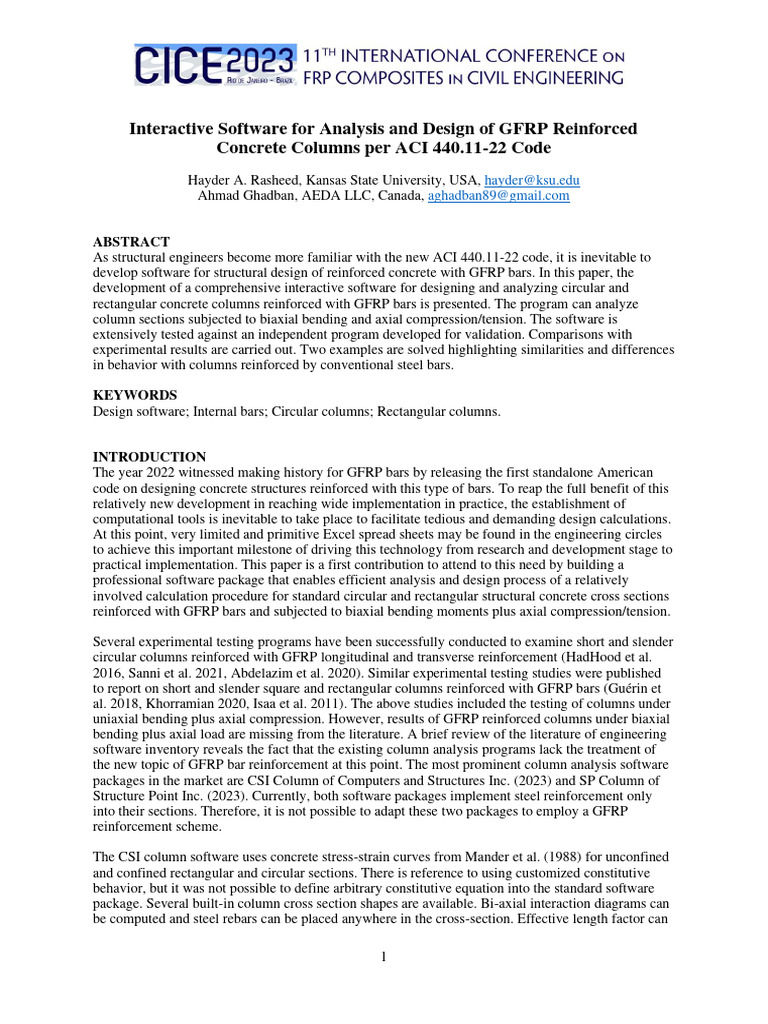 CICE 2023 Paper 295 | PDF | Bending | Column