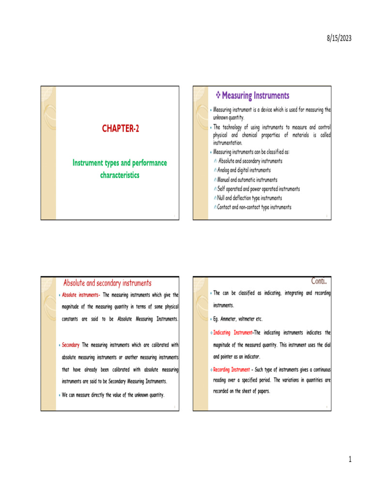 Measuring Instruments and Their Types | PDF