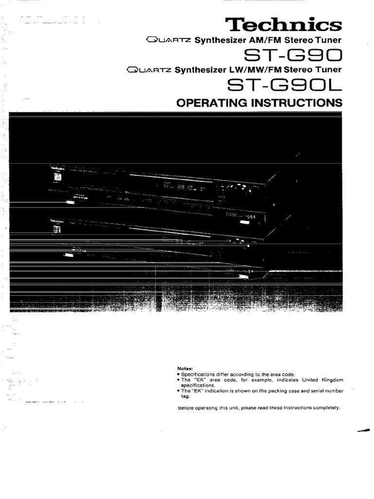 Technics STG 90 L Owners Manual | PDF
