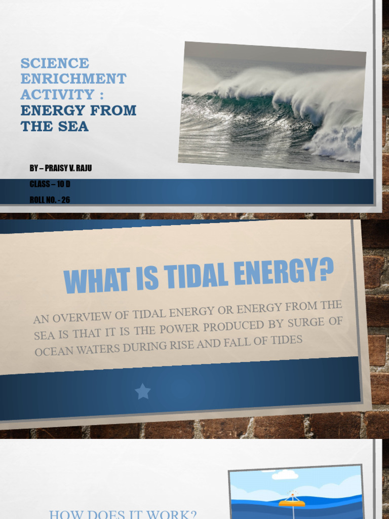 Tidal Energy | PDF | Nature | Applied And Interdisciplinary Physics