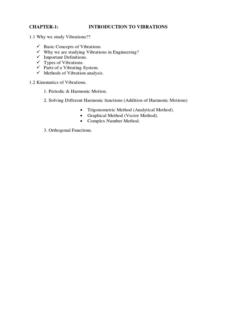 Chapter 1. - Introduction To Vibrations | PDF | Oscillation | Resonance