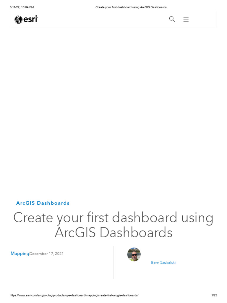 Create Your First Dashboard Using ArcGIS Dashboards | PDF | Computing ...
