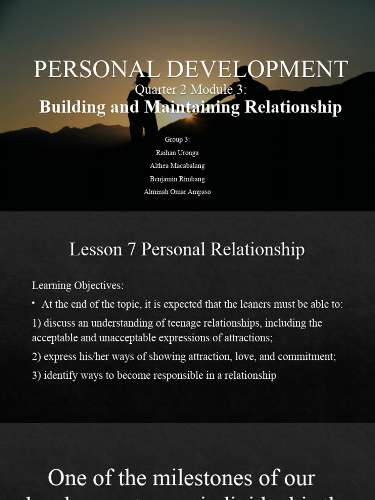 PERSONAL DEVELOPMENT | PDF | Love | Intimate Relationships