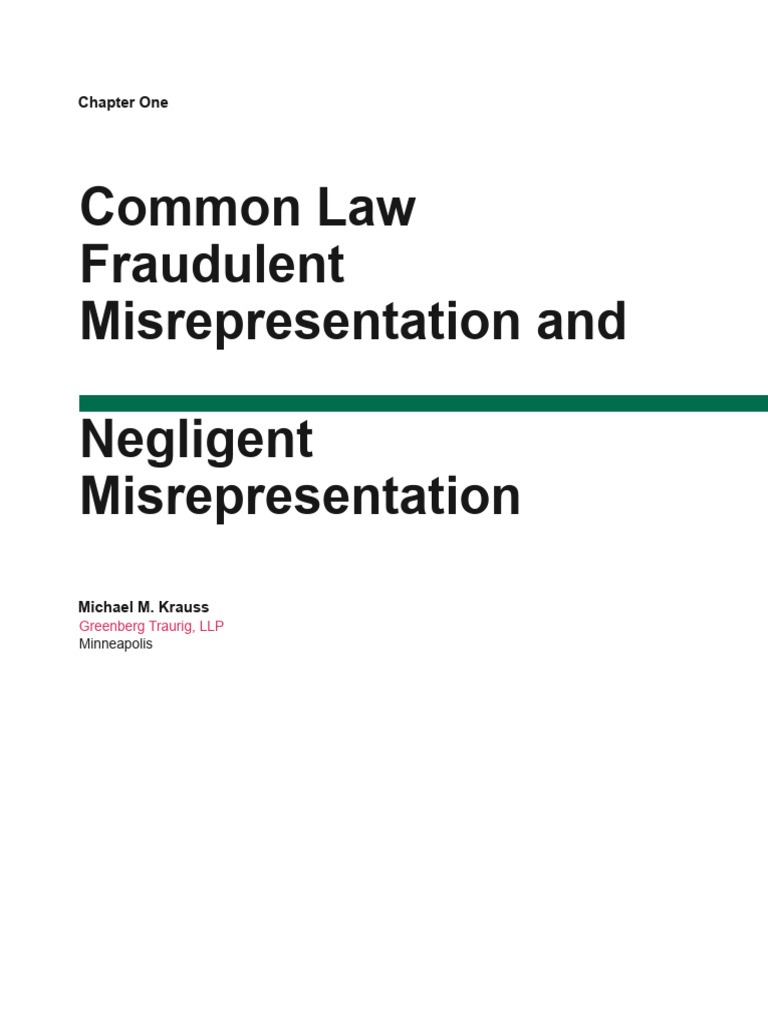 Court Manual Fraudulant Misrep | PDF | Misrepresentation | Damages
