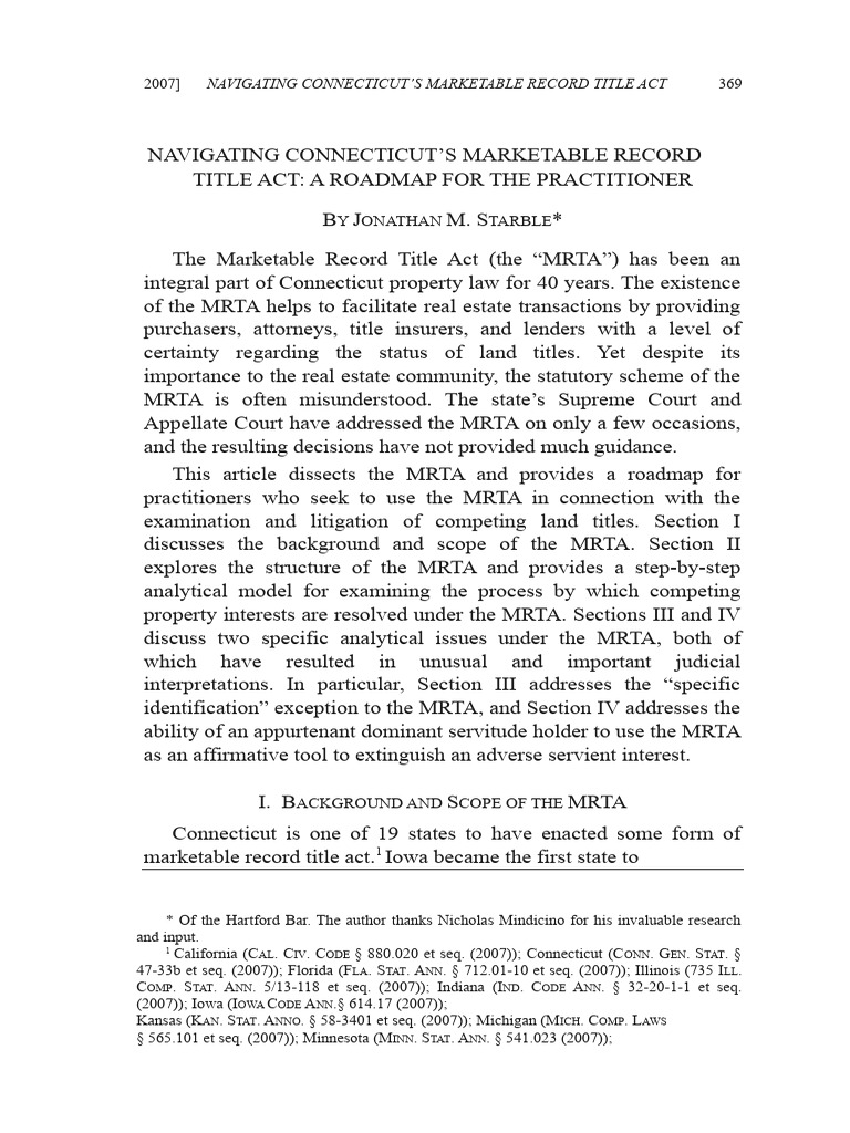 Cyd 5 Marketal Title Navigating-The-mrta | PDF | Lease | Easement