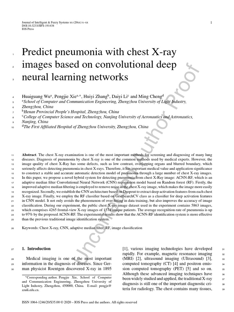 Predict Pneumonia With Chest X Ray Images Based On Convolutional Deep Neural Learning Networks