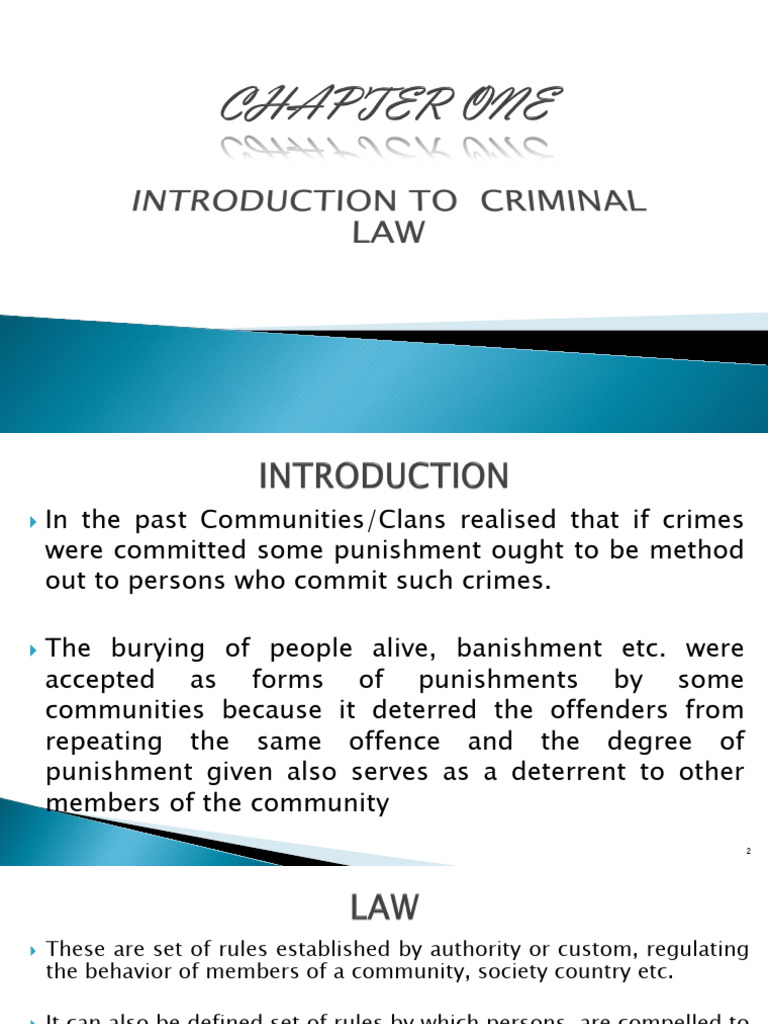 0.1 Introduction to Law | PDF | Crimes | Crime & Violence