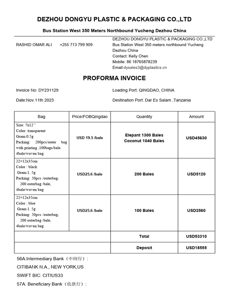 1_PROFORMA INVOICE_20231129 | PDF
