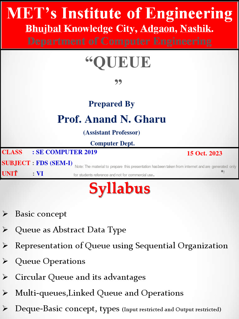 Unit 6 Fds 2023 | PDF | Queue (Abstract Data Type) | Data Management Unit 6 Fds 2023 | PDF | Queue (Abstract Data Type) | Data Management