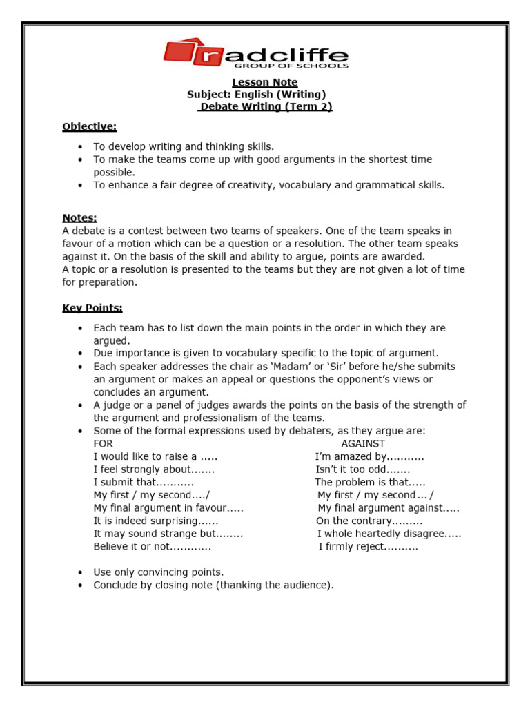 Debate Writing | PDF