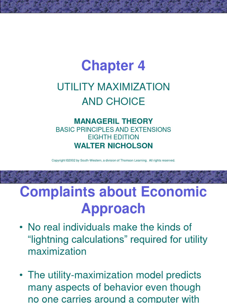 Ch04 Utility Maximization Pdf Utility Applied Mathematics