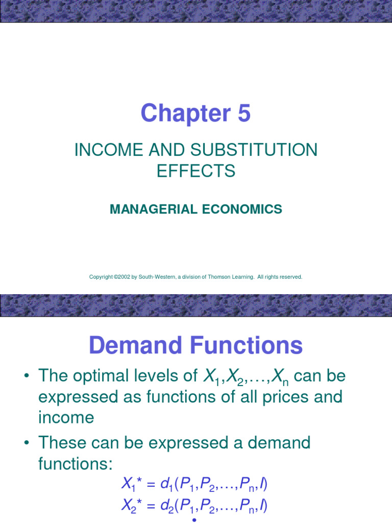 ch05 INCOME AND SUBSTITUTION EFFECTS | PDF | Marketing | Consumers