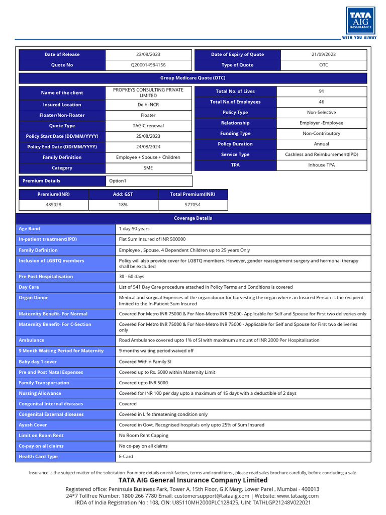 Group Medicare Insurance Quote Details | PDF | Insurance | Hospital