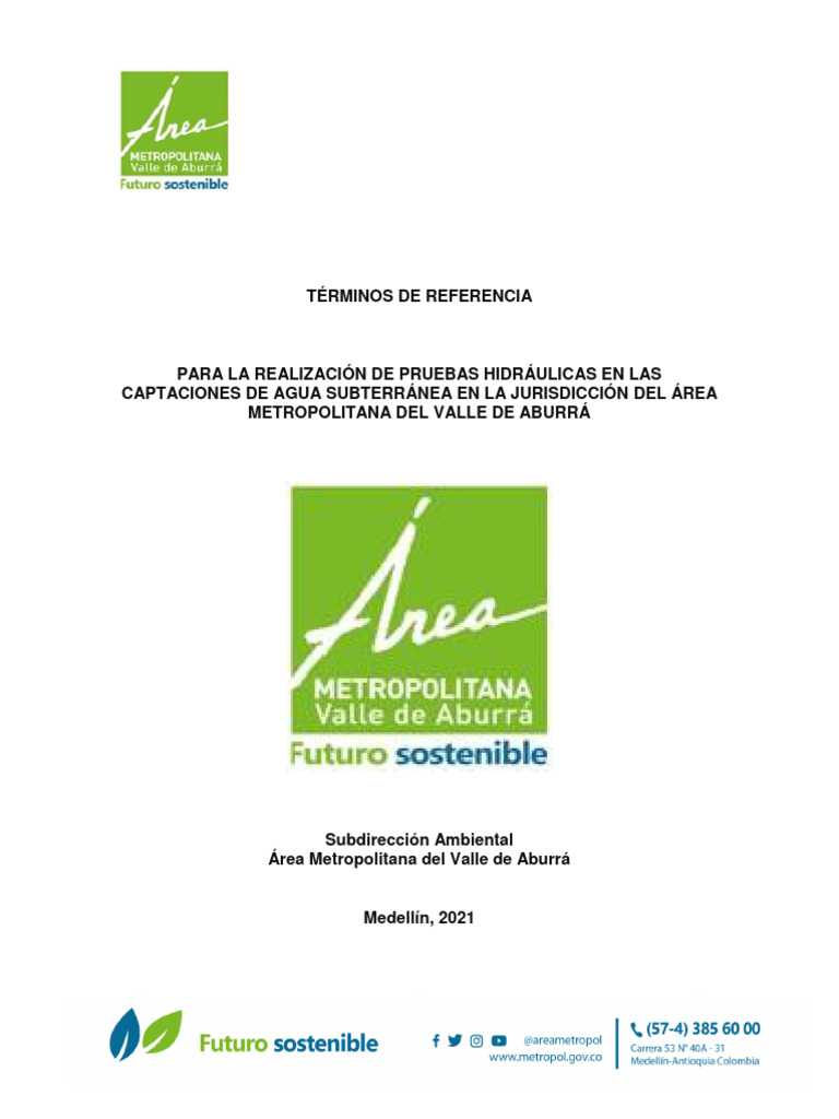 TR - Pruebas Bombeo AMVA - VERSIÓN FINAL V2 | PDF | Agua subterránea | Agua