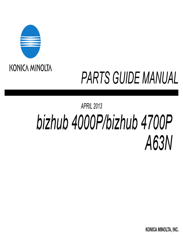 Bizhub 4000P - Bizhub 4700P Parts Manual | PDF | Manufactured Goods