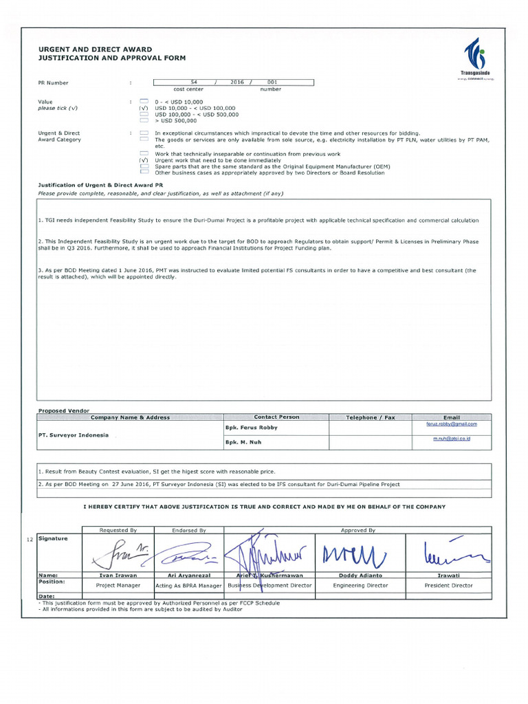 Direct Award IFS Dudu - Signed | PDF
