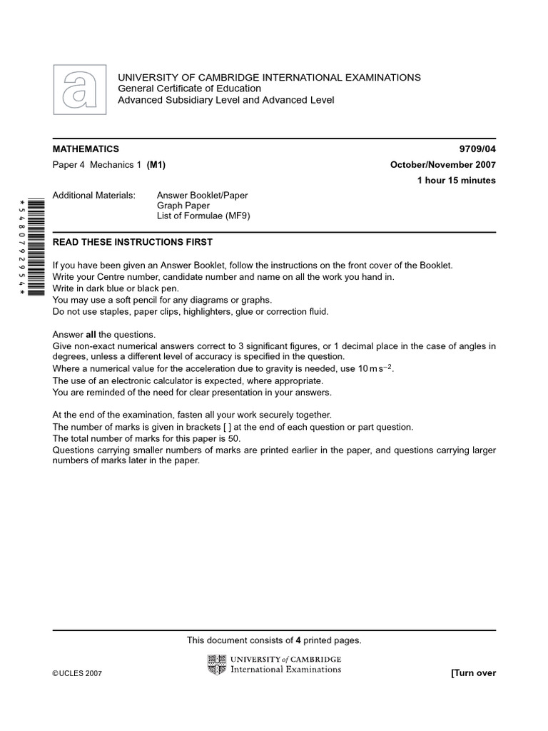 University of Cambridge International Examinations General Certificate ...